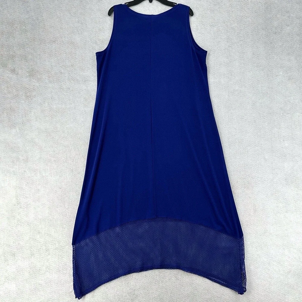 Chico's | Dresses | Easy Wear Chicos Dress Large Royal Blue Slinky Long ...